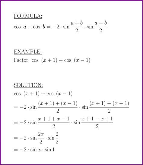 Cos A Cos B Formula And Example Difference Of Cosine LUNLUN COM