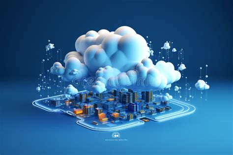 Cloud Computing Concept Where Data And Information Seamlessly Flow And