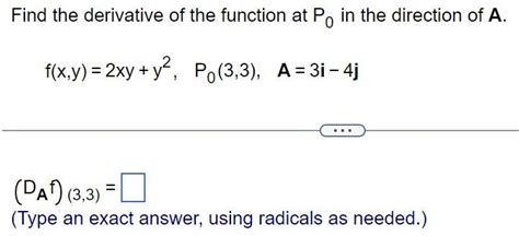 Solved Find The Derivative Of The Function At P In The Chegg