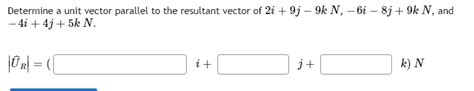 solved determine a unit vector parallel to the resultant