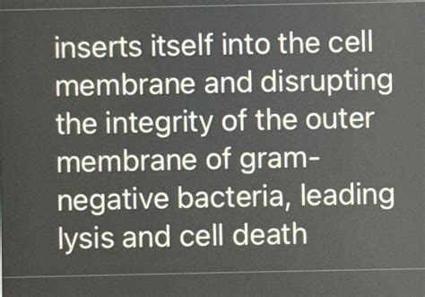 Solved Inserts Itself Into The Cell Membrane And Disrupting
