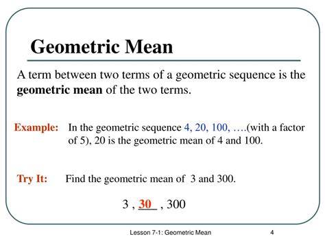 PPT Geometric Mean PowerPoint Presentation Free Download ID