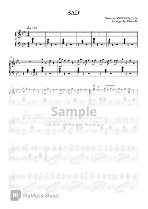 Xxxtentacion Sad Sheets By Piano Js