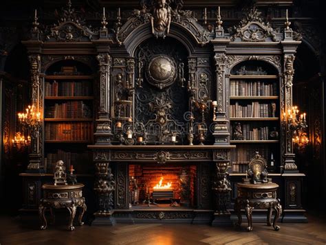 A Photography Of Classical Wooden Library Insane Detail Ai Generative