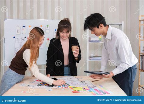 Brainstorming Session For The Creative Team Of Designers In Application Design And