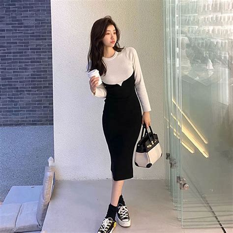 Vy 여성 스웨터 롱슬리브 로맨틱레이디 원피스