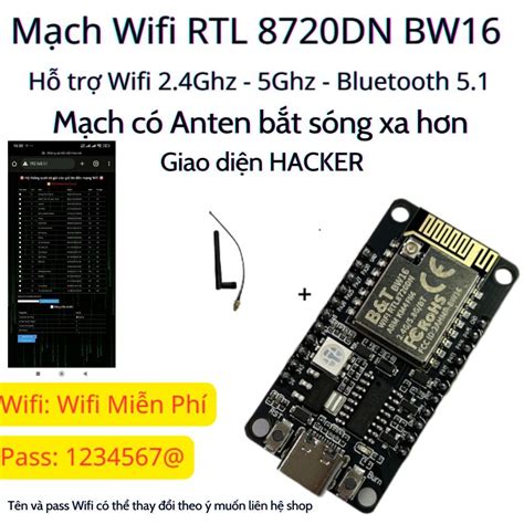 Mạch Rtl8720dn Bw 16 Wifi 2 4ghz And 5ghz Ble 5 0 Có Loại đã Nạp Code
