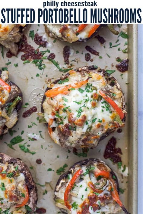 Philly Cheesesteak Stuffed Mushrooms Joyful Healthy Eats