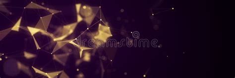 Abstract Geometric Background With Connecting Gold Points And Lines Abstract Dark Digital