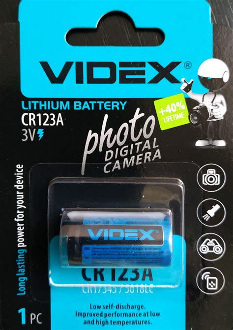 Батарейка Литиевая Videx CR123A — Купить Недорого на Bigl.ua (81857707)