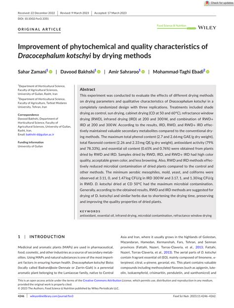 Pdf Improvement Of Phytochemical And Quality Characteristics Of