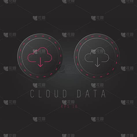 云数据图标设计现代平面背景