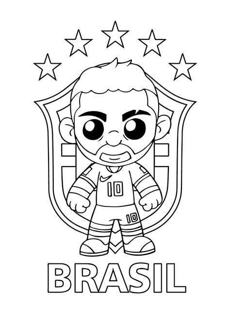 Neymar Cute Coloring Page Free Printable Coloring Pages