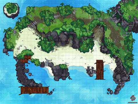 Treasure Island Dungeons And Dragons Battle Map By Hassly On DeviantArt Dungeon Maps Dnd