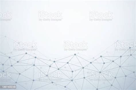 연결 점 들과 라인 추상 회색 배경입니다 데이터 및 기술 그래픽 디자인입니다 네트워크 연결 개념 테크놀로지에 대한 스톡 벡터