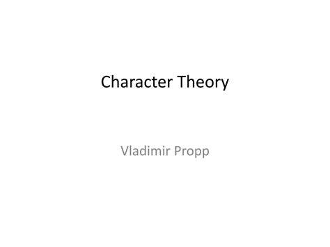 Character Theory Ppt