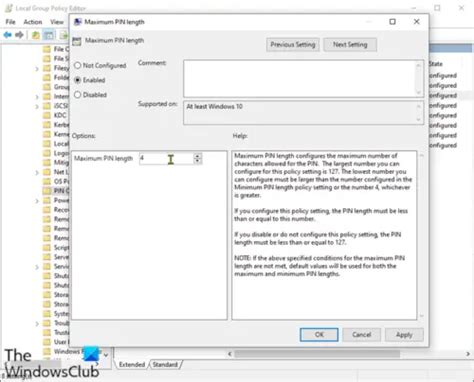 How To Specify Minimum And Maximum PIN Length In Windows 11