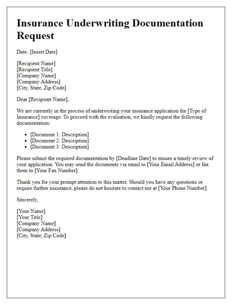 Letter Template For Insurance Underwriting Request Free Samples In Pdf Letterin