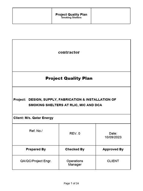Project Quality Plan Download Free Pdf Quality Assurance Audit