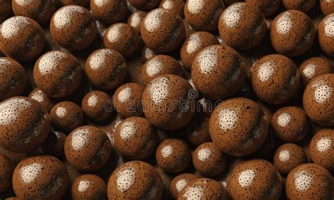 3d Cluster Brown Spheres With Speckled Texture Arranged In Random