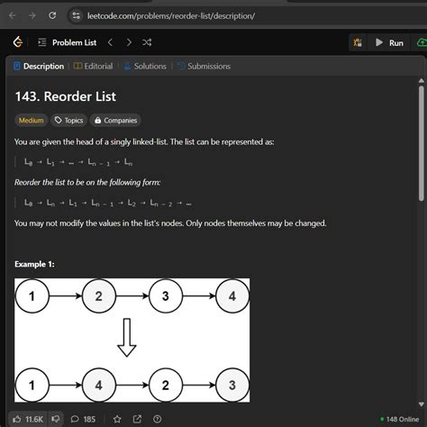 🚀 Day 25 Of Leetcode Challenge Reordering Linked Lists Efficiently