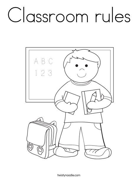 Classroom Rules Colouring Pages