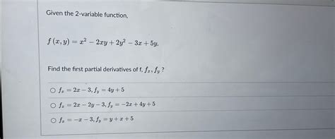 Solved Given The 2 Variable