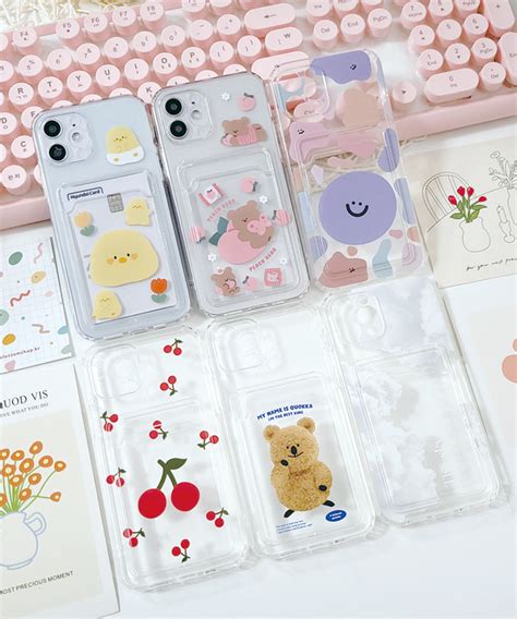 카드젤리케이스 투명젤리 카드포켓 캐릭터 폰케이스 48가지 에이블리