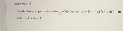 solved find the first order partial derivative z of the