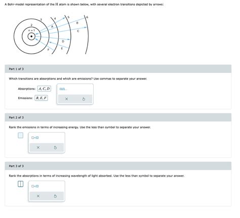 Solved A Bohr Model Representation Of The H Atom Is Shown