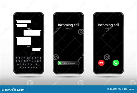 Accept And Decline Phone Call Isolated Mockup Of Smartphone Active Call Conversation Screen