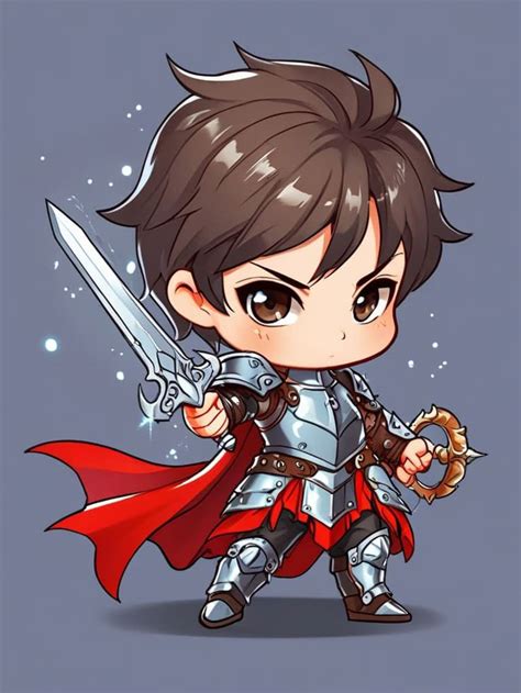 Chibi Warrior In Battle Chibi Knight Chibi Coloring Pages Chibi