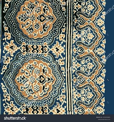 Ajrakh Pattern Block Print Pattern Batik Stock Illustration 2158702805 Shutterstock