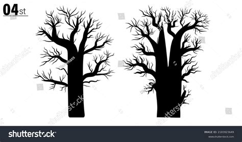 Vector Illustration Leafless Tree Isolated On Stock Vector Royalty Free 2183923649 Shutterstock