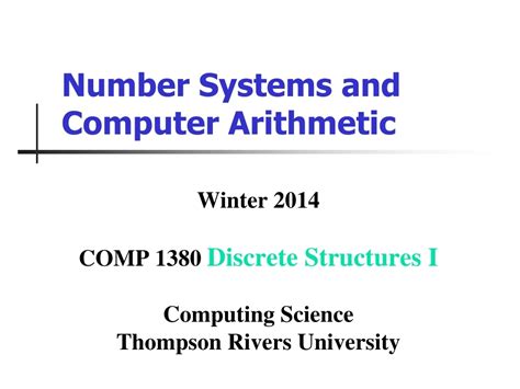 Ppt Number Systems And Computer Arithmetic Powerpoint Presentation