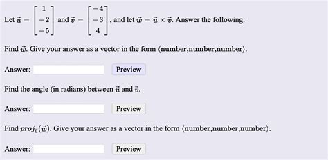 Solved Let Vec U And Vec V And Let Chegg