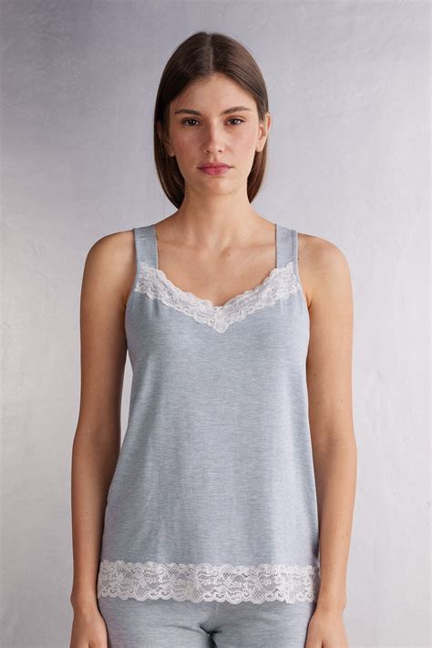 Lace Trim Camisole In Modal Intimissimi