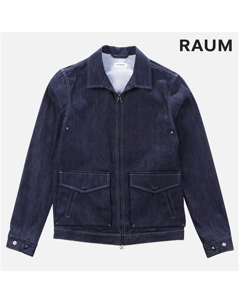 네이비 아웃포켓 데님 점퍼