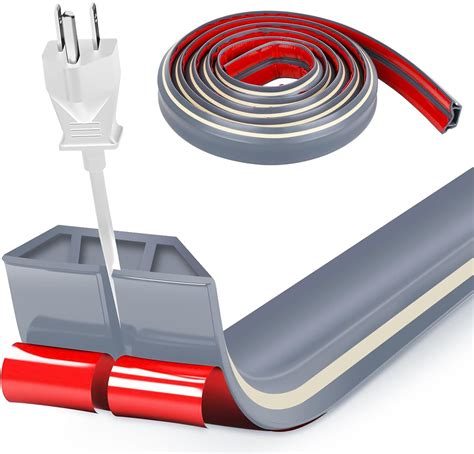 Ft Grey Floor Cord Cover Self W X H Cord Channels Adhesive Power Cable