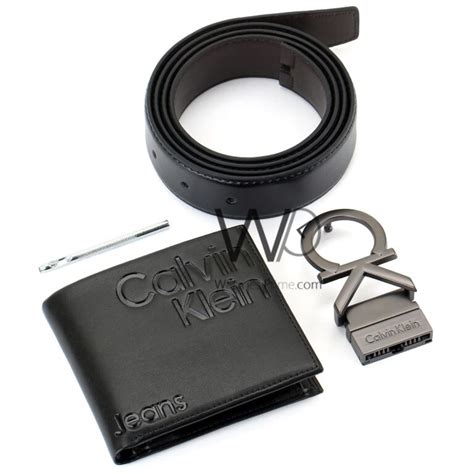 Calvin Klein Wallet Belt Set Men Black Ck Watches Prime