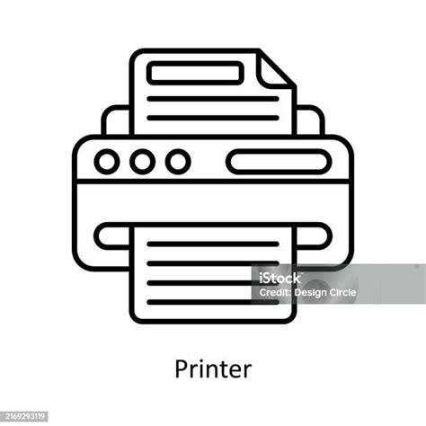 프린터 벡터 윤곽선 아이콘 디자인 일러스트 레이 션 흰색 배경에 보험 기호 Eps 10 파일 기계류에 대한 스톡 벡터 아트 및 기타 이미지 Istock