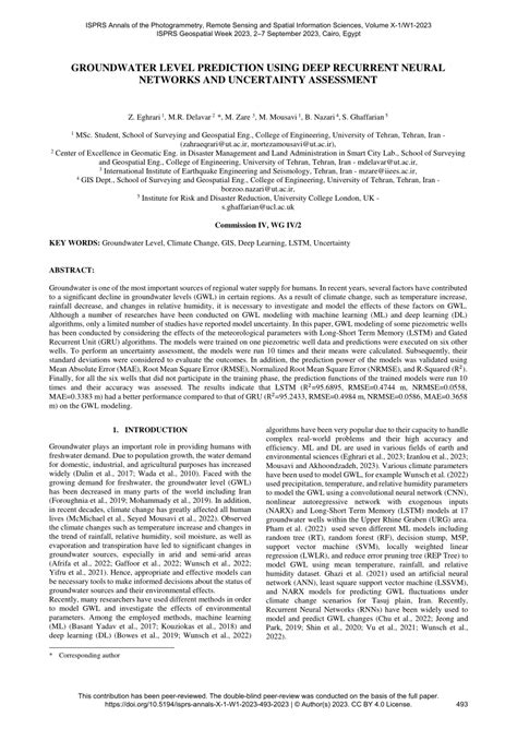 Pdf Groundwater Level Prediction Using Deep Recurrent Neural Networks