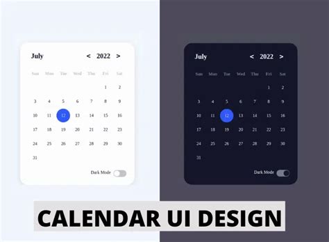 How To Make Calendar With Dark Mode Using Javascript Rocoderes