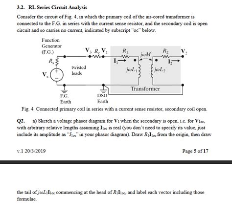 Solved 32 Rl Series Circuit Analysis Consider The Circuit