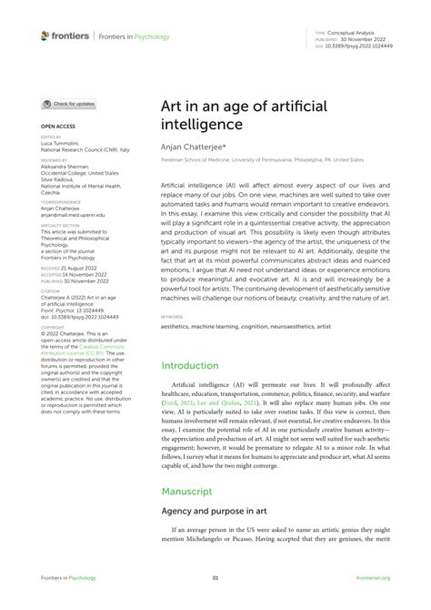 Pdf Art In An Age Of Artificial Intelligence