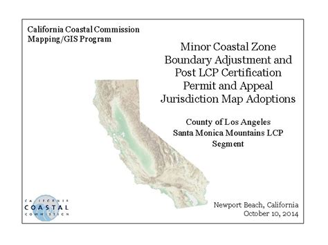 California Coastal Commission Mappinggis Program Minor Coastal Zone