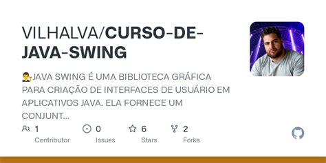 GitHub VILHALVA CURSO DE JAVA SWING JAVA SWING É UMA BIBLIOTECA GRÁFICA PARA CRIAÇÃO DE