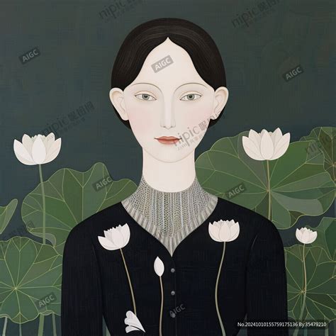 Ai创作图荷叶女孩插画 整容整形花季少女插画 女性文艺插画 女性插画插画 农家女孩莲藕插画 民族女性插画 中年妇女插画 人物装饰画原创 民国女孩插画 装饰人物插画 民族女孩原创插画 高级感女