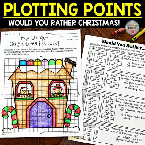 Would You Rather Christmas Gingerbread House Plotting Points In Coordi