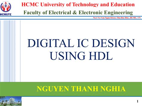 Digital Ic Design Using Hdl Presentation